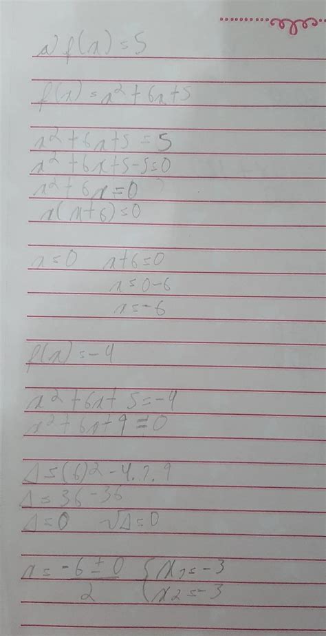 2 Seja F ℝ → ℝ A Função Definida Por F X X² 6x 5 Determine