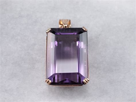 Very Rara Amethyst Huge Size Amethyst Pendant 14k Rose Gold Collarette