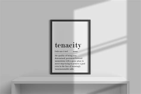 Tenacity Definition Office Wall Art Printable Wall Art Motivational
