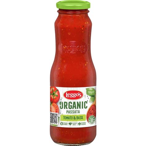 Leggos Organic Passata Tomato And Basil 700g Woolworths