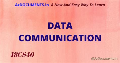 Data Communication 18cs46