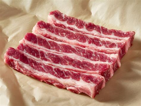 Raw Beef Short Ribs Butcher Shop Meat Bbq Grill High Quality Image