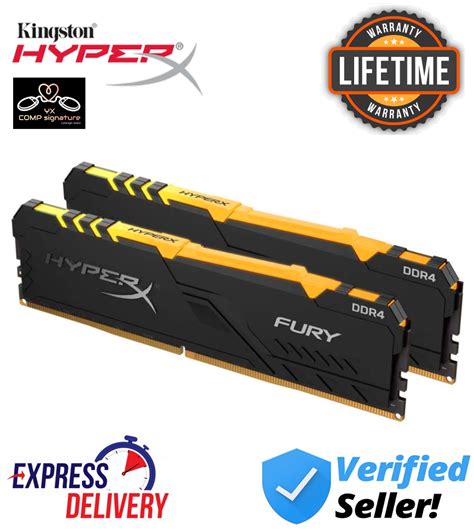 Kingston Hyperx Fury 16gb 2666mhz Ddr4 Cl16 Dimm Kit Of 2 1rx8 Rgb Xmp Desktop Memory