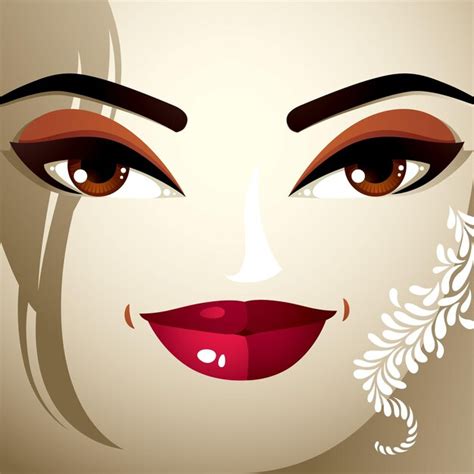 Premium Vector Attractive Woman With Stylish Bright Make Up And