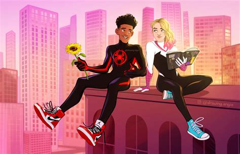 Miles Morales Человек паук Майлз Моралес Gwen Stacy Женщина Паук Гвен Паук Гвен Стейси