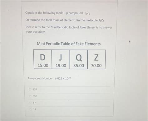 Solved Consider The Following Made Up Compound JZ D Chegg