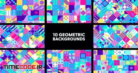دانلود پروژه آماده افتر افکت بک گراند متحرک هندسی Geometric Backgrounds 43519 تایم کد