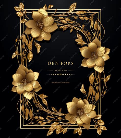 Stylish Golden Floral Frame Border Ethnic Design Premium Ai Generated