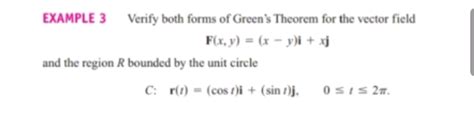 Example Verify Both Forms Of Greens Theorem Studyx