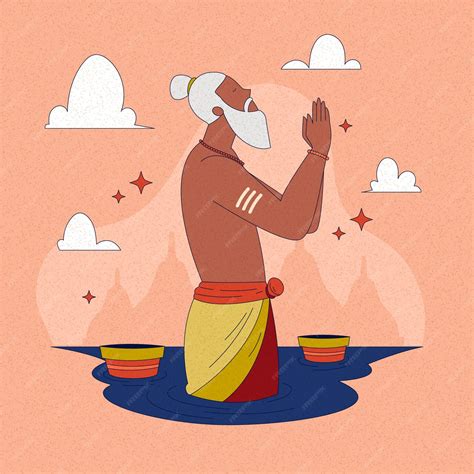 Free Vector Hand Drawn Sadhu Illustration