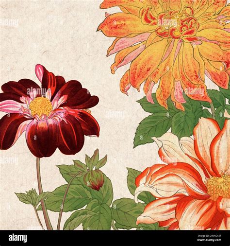 Digital Floral Design Featuring A Lively Color Palette On Textured