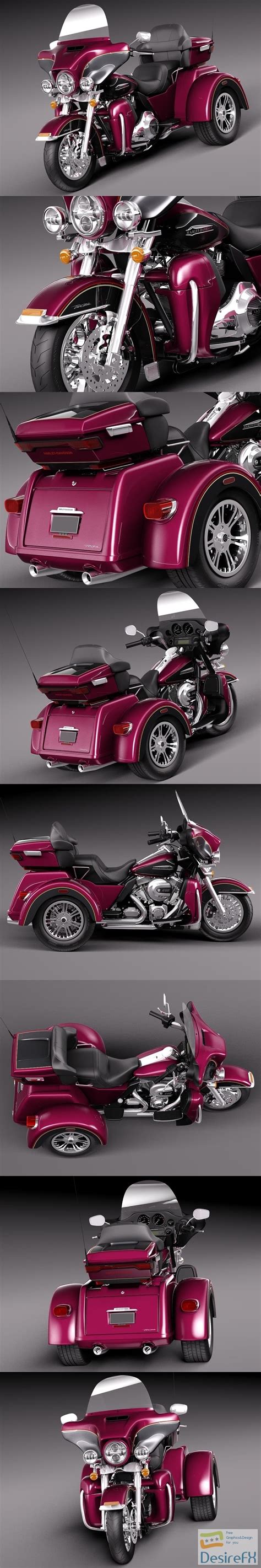 Download Harley Davidson Triglide 2015 3d Model Desirefxcom
