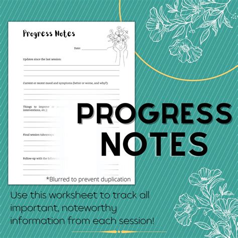 Therapy Session Notes Progress Notes Template Printable Etsy