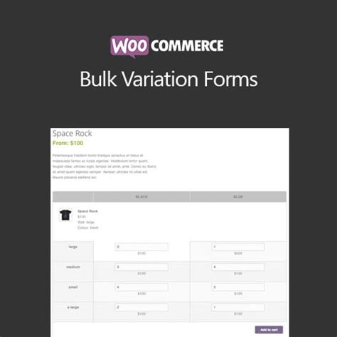 Woocommerce Bulk Variation Forms Theme Plugin Wordpres K