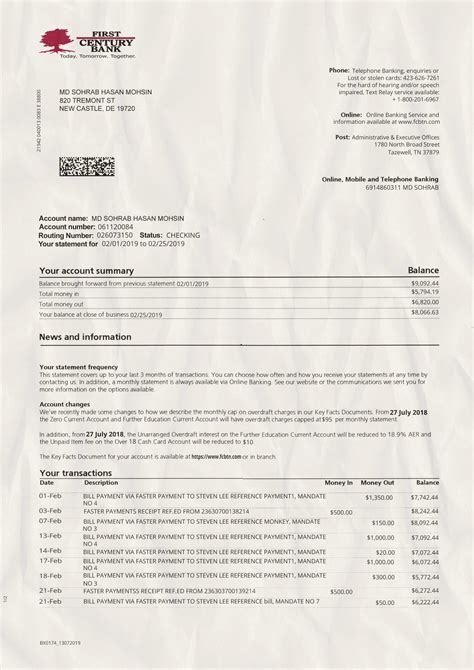 First Century Bank Statement Psd Template Payoneer Bank Statement Fake Docs Shop