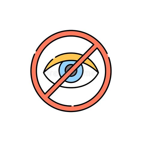 Loss Sight Color Line Icon Disability Isolated Vector Element Stock