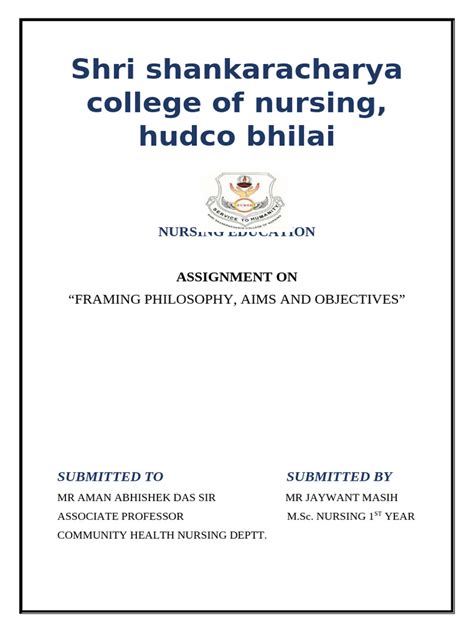 assignments front page pdf