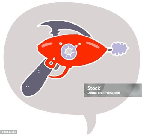 복고풍 스타일의 연설 거품이 있는 만화 광선 총 광선에 대한 스톡 벡터 아트 및 기타 이미지 광선 귀여운 기포 Istock