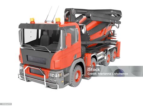 콘크리트 3d 렌더링 흰색 배경에 그림자의 운송을위한 건설 기계 빨간색 믹서 자동차 0명에 대한 스톡 사진 및 기타 이미지 0명 강철 건설 기계류 Istock