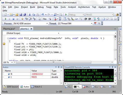 Tutorial Building And Debugging The Bitmap Plasma Project With Visualgdb Visualgdb Tutorials