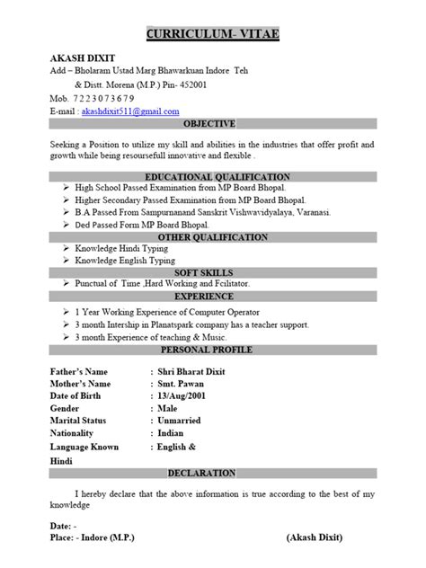 Resume Akash New Pdf