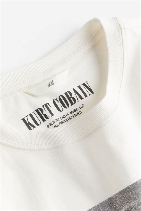 Oversized Printed T Shirt Creamkurt Cobain Ladies Handm Us