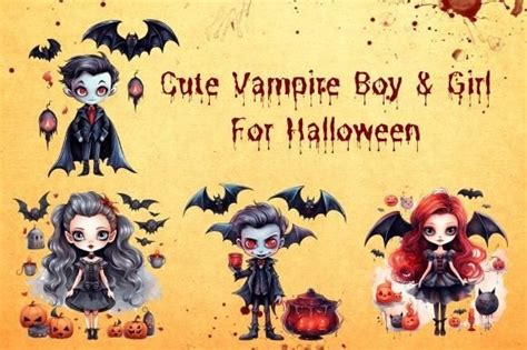 Cute Vampire Boy And Girl Graphic By Panumas K · Creative Fabrica