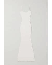 Skims Soft Lounge Ribbed Stretch Modal Slip Dress In White Lyst