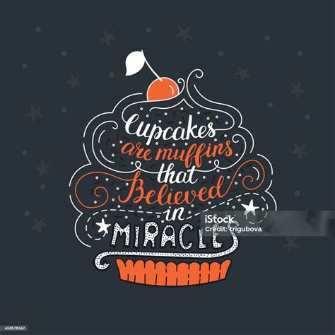 고유한 레터링 문구컵 케이크와 함께 포스터는 기적을 믿는 머핀 0명에 대한 스톡 벡터 아트 및 기타 이미지 0명 머핀 바로 먹을 수 있는 Istock