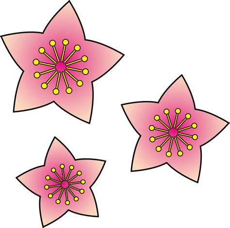 イラストポップの幼児教育素材｜ 3月no10桃の花の無料イラスト