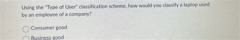 Solved Using The Type Of User Classification Scheme How