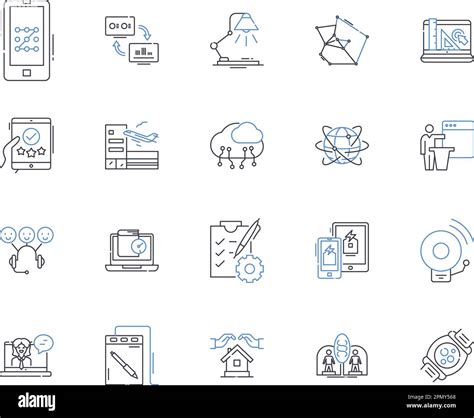 Electronic Products Outline Icons Collection Electronics Products Gadgets Devices