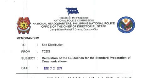 Reiteration Of The Guidelines For The Standard Preparation Of Communications Pdf Dochub