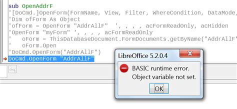 how to use docmd to open a form 5 0 2 4 english ask libreoffice