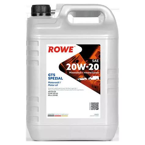 5L ROWE HIGHTEC GTS Spezial Motoröl 20W 20 API SF CD Oldtimer Öl API SF