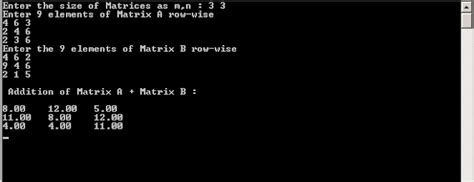 C Programming Tutorials WAP To Calculate The Addition Of Two Matrix