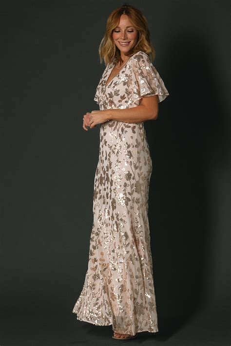 Esme Sequin Dress Rose Gold Baltic Born