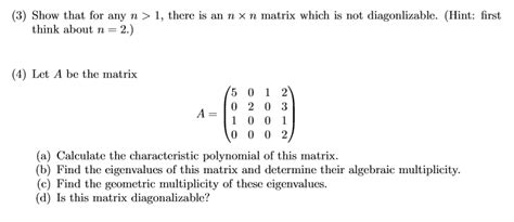 Solved Show That For Any N There Is An Nn Matrix Chegg