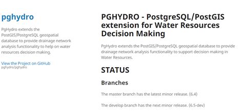 Instalación De La Nueva Extensión Pghydro Para Postgresqlpostgis
