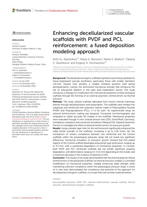 Pdf Enhancing Decellularized Vascular Scaffolds With Pvdf And Pcl