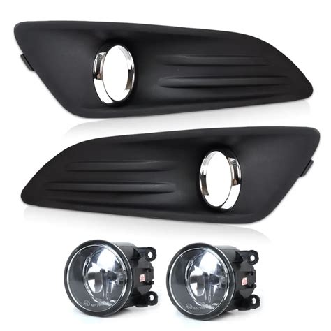 DWCX New Car Black 2pcs Front Bumper Fog Light Cover Grille 2pcs Fog