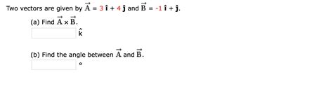 Solved Two Vectors Are Given By A 3 î 4 ſ And B 1