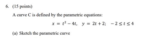 Solved Points A Curve C Is Defined By The Parametric Chegg