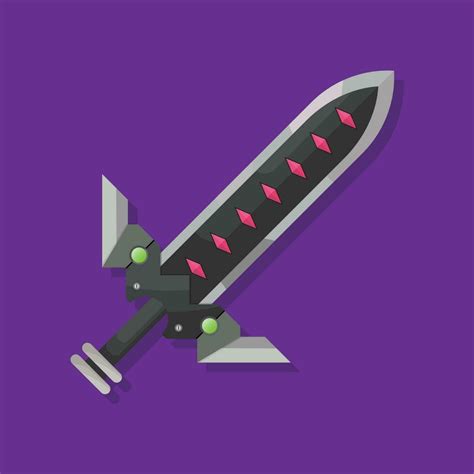 Vector Illustration Of A Black Sword With A Red Crystal 26282545 Vector