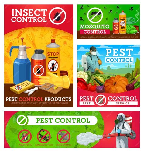 Premium Vector Insect Control Vector Posters Pest Control Service