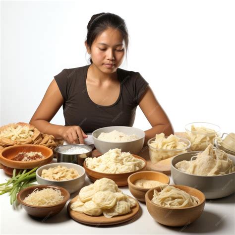 Premium Ai Image Traditional Salvadoran Woman Making Pupusas