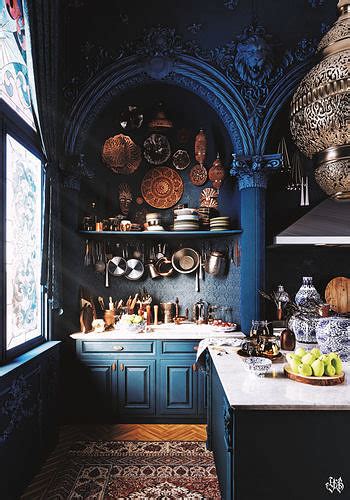 Vintage Blue Kitchen Interior Design 3d Model Cgtrader