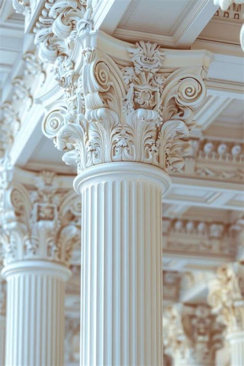 Close Up View Of A Building With Multiple Columns Suitable For