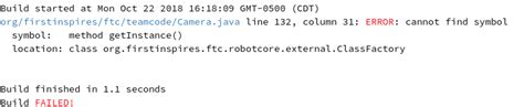 method getinstance not found in classfactory · issue 609 · ftctechnh