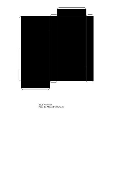 2001 Space Odyssey Monolith Paper Model Ecardmodels